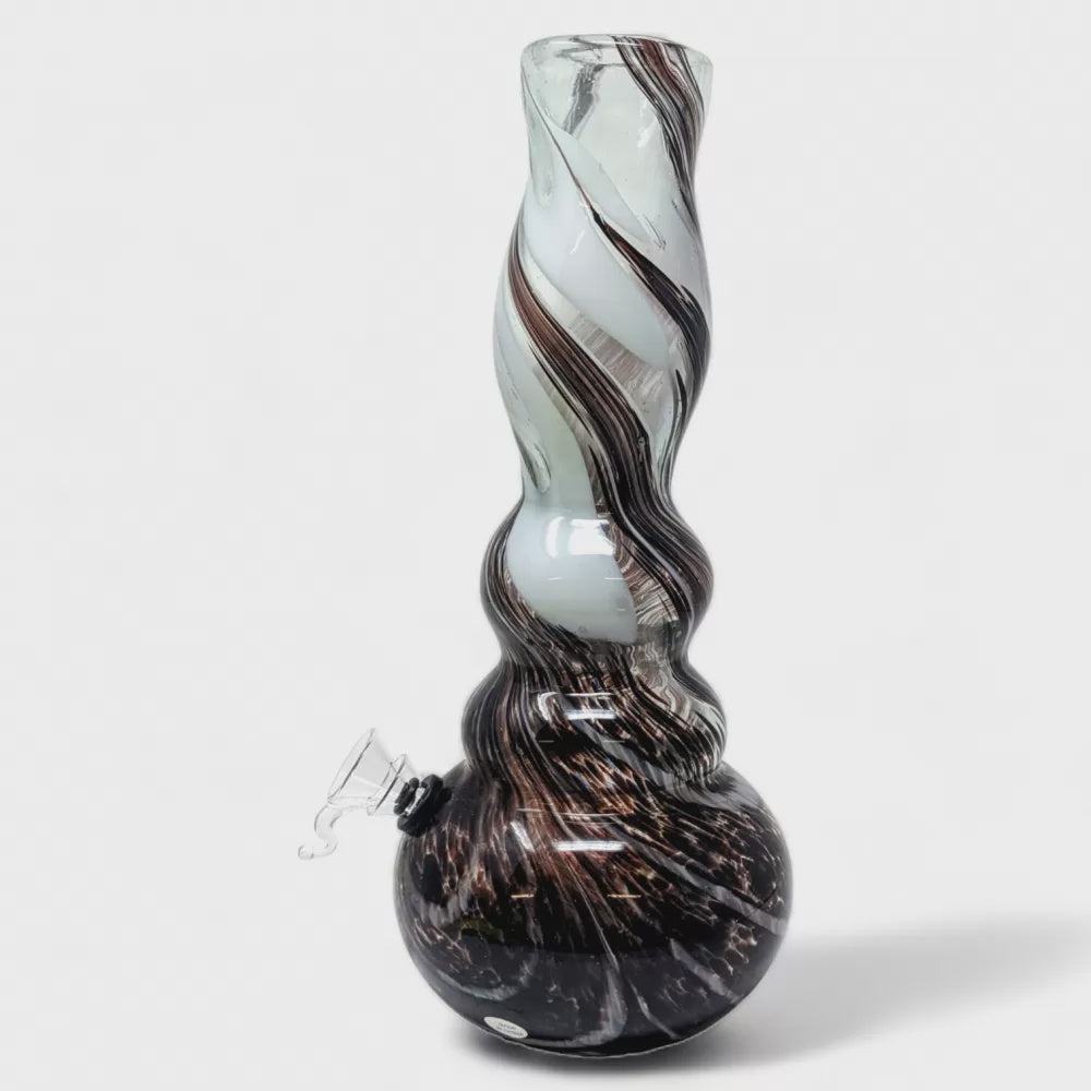 12" Multi Bubble Color Fade Soft Glass Water Pipe - Glass On Rubber [M ...