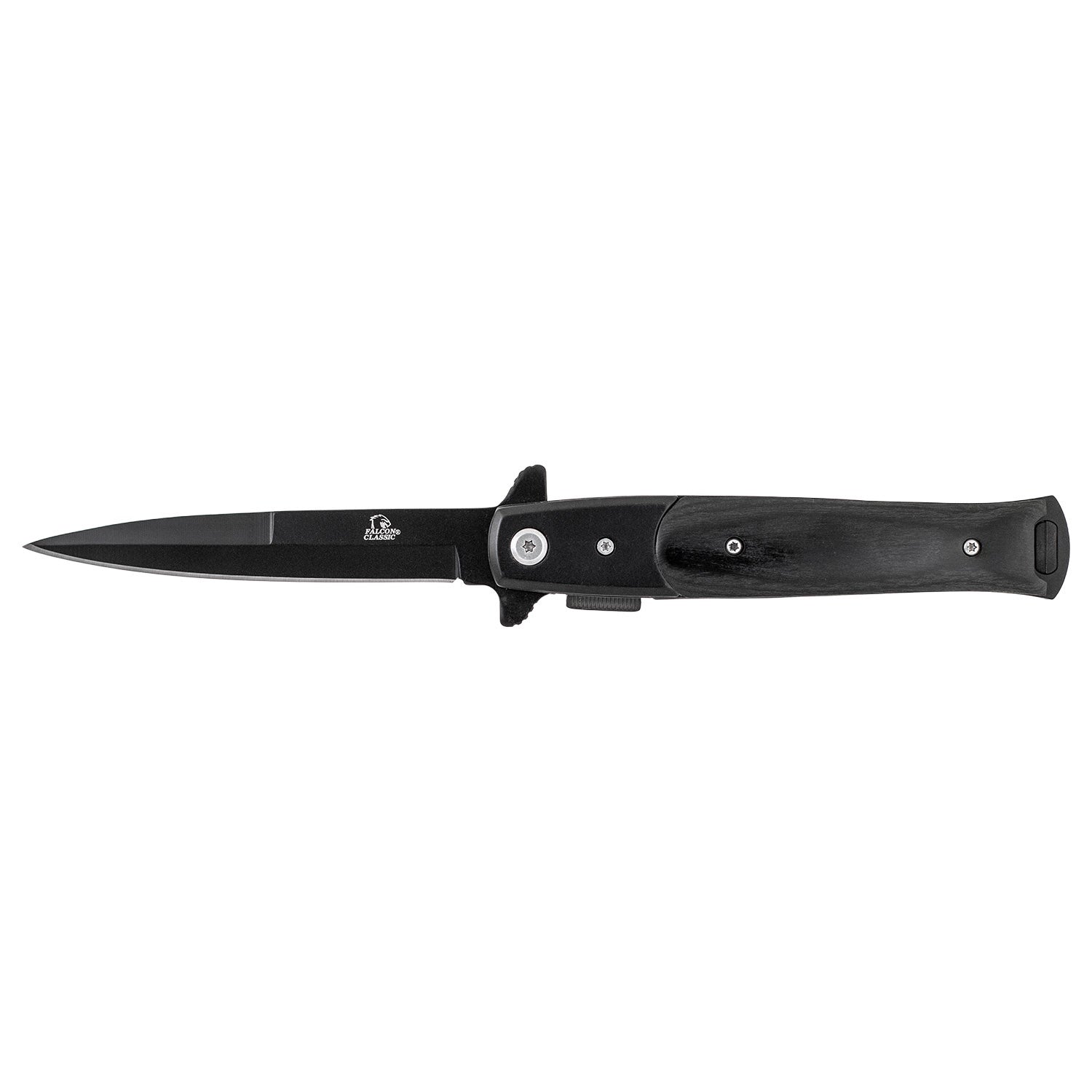 4.75" Spring Assisted Stiletto Folding Pocket Knife - Black Wood ...